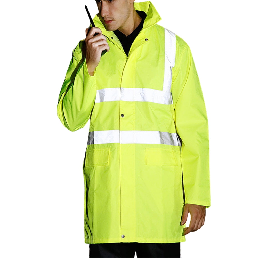 GOGO Safety Rain Jacket ANSI Waterproof Lightweight Reflective Wind ...