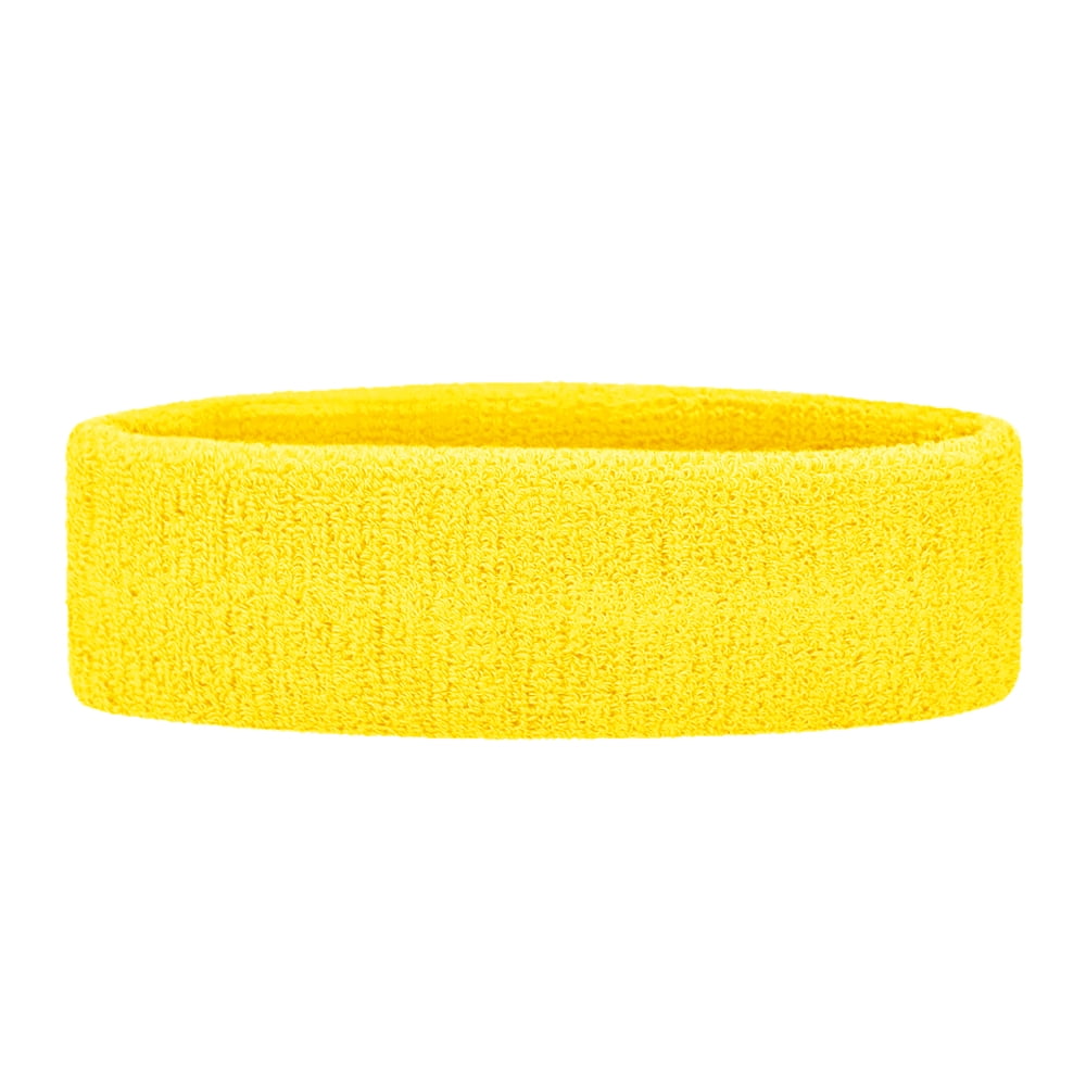 GOGO Sports Headband Sweatband Athletic Terry Cloth Head Band Yellow ...