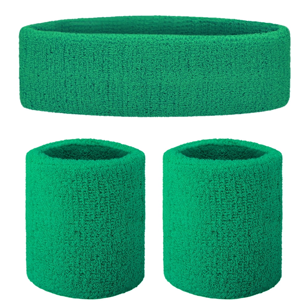 GOGO Sweatband Set Sports Athletic Exercise Headband Wristband Set ...