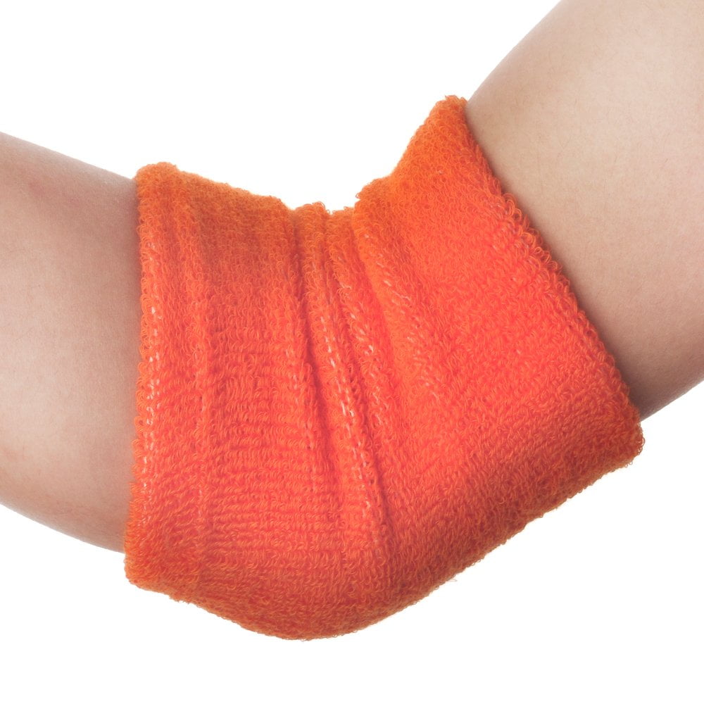 GOGO Terry Cloth Thick Arm Sweatband, 6" Long Wristband Armband Orange ...