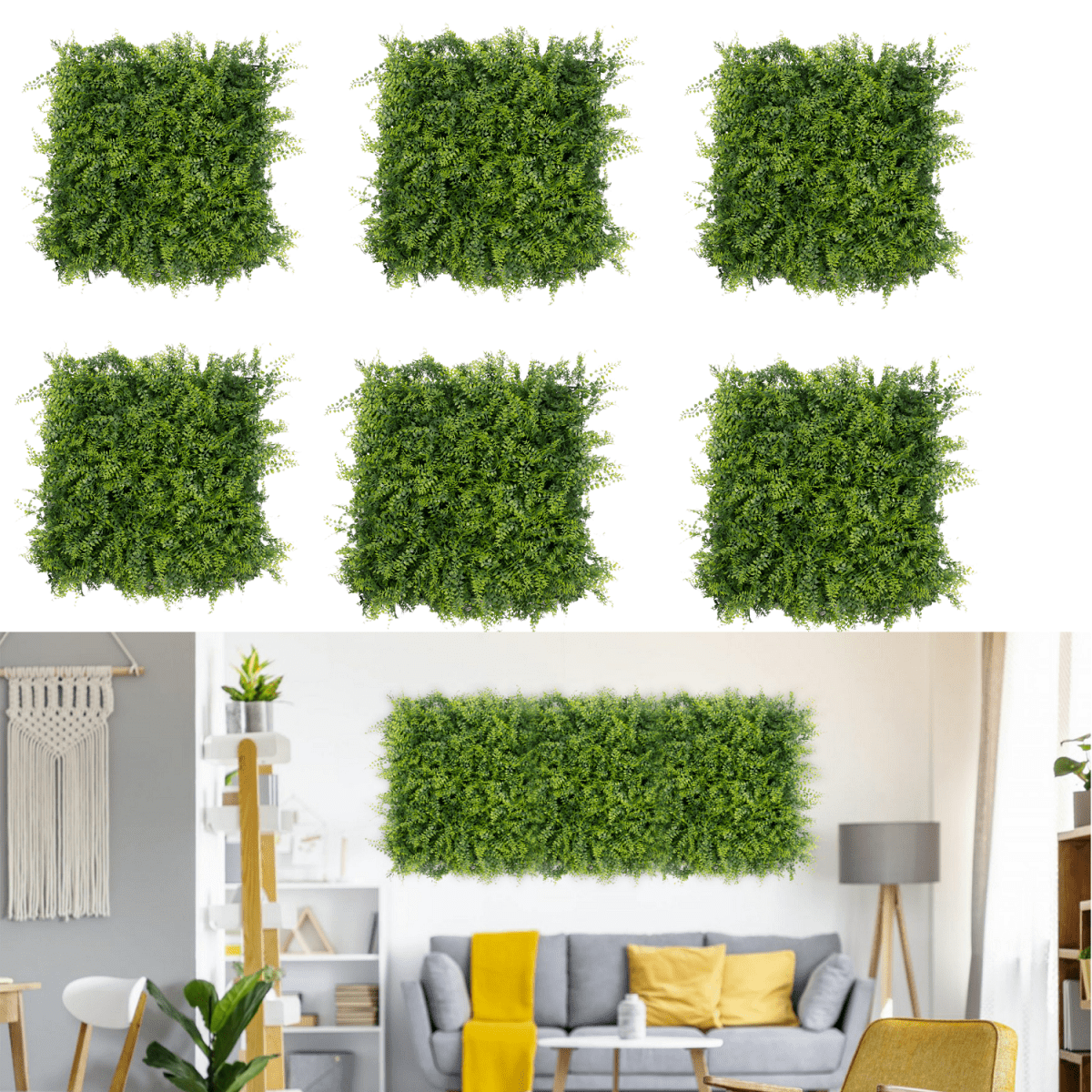 GOGRANT 12 Pack 20x20in Artificial Grass Wall Panels, Faux Hedge Panels ...
