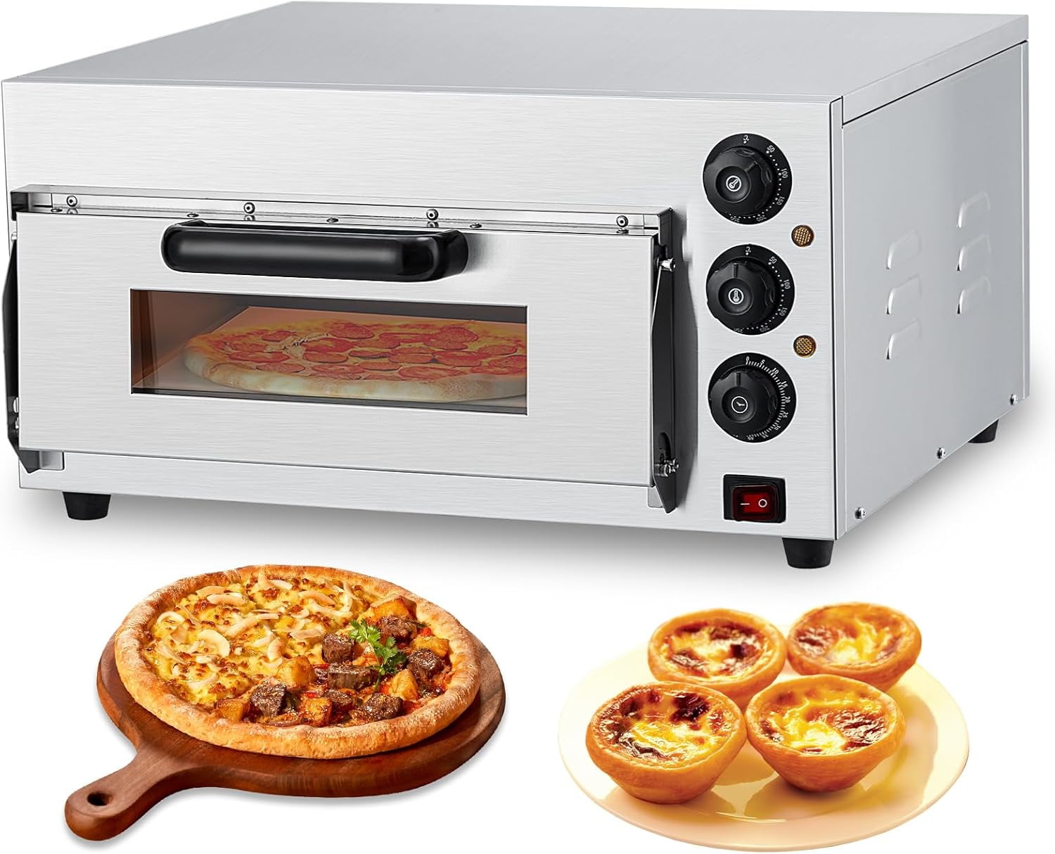 GOGRANT 16 Inch Electric Pizza Oven Countertop, Commercial Pizza Oven ...