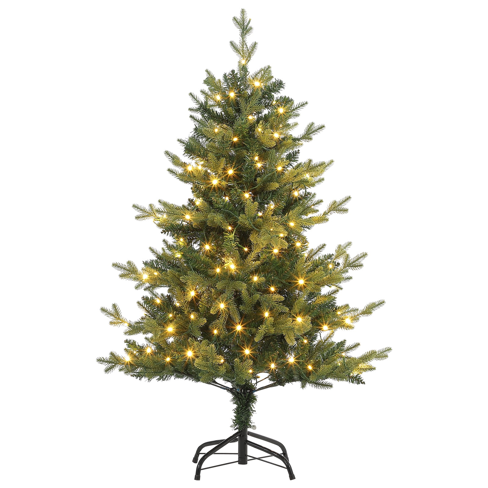 GOGRANT Prelit Christmas Tree, 4 ft Artificial Small Christmas Tree ...