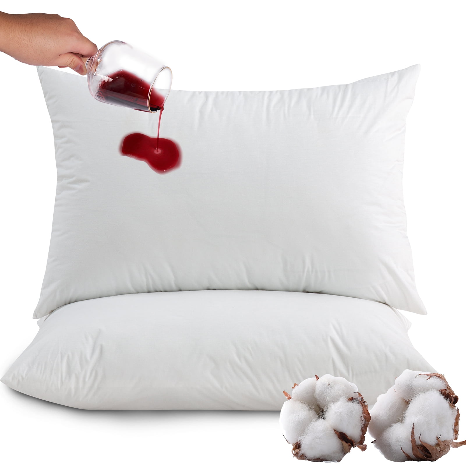 GOGREEN 100% Cotton Waterproof Pillow Protector, Breathable Pillow ...