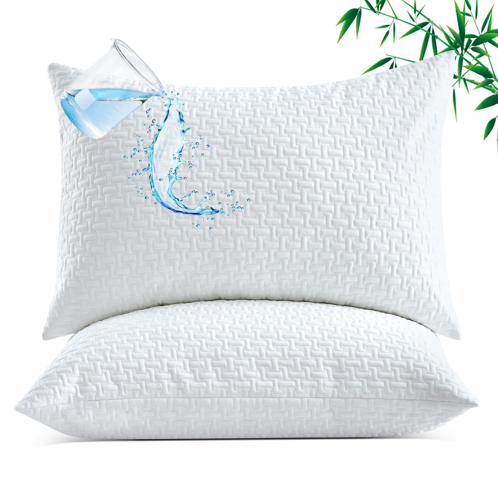 GOGREEN Bamboo Waterproof Pillow Protector, Breathable Pillow Cover, 3D ...
