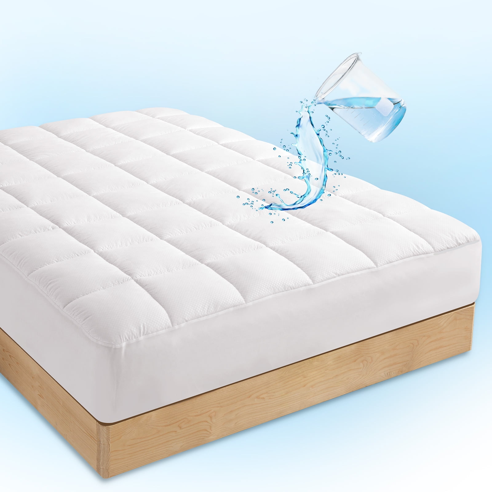 GOGREEN Waterproof Extra Thick Mattress Topper Full Size, Breathable ...