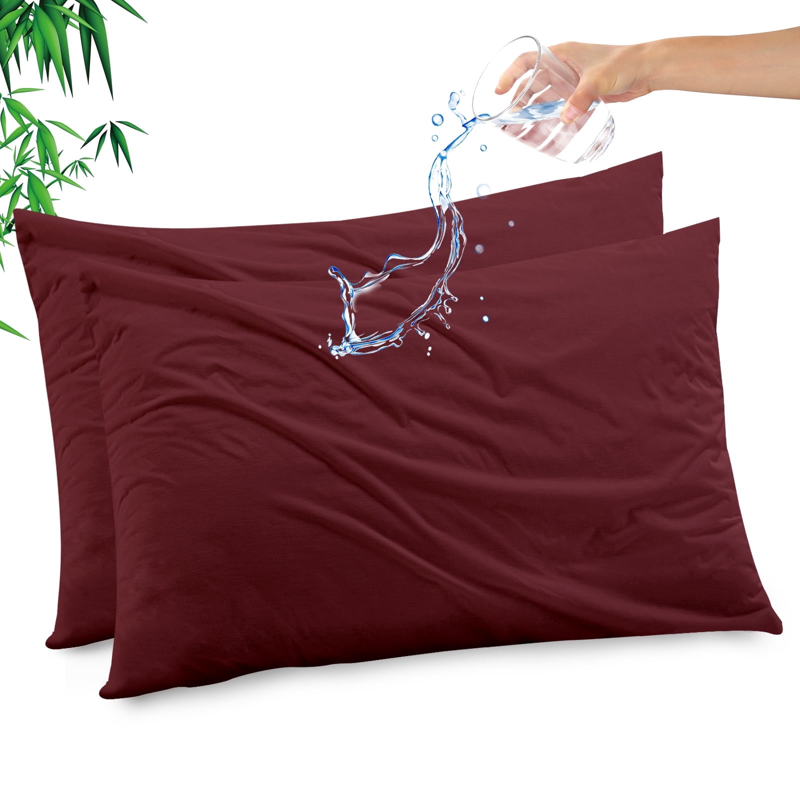 GOGREEN Waterproof Bamboo Pillow Protectors with Zipper King Size 20x36 ...