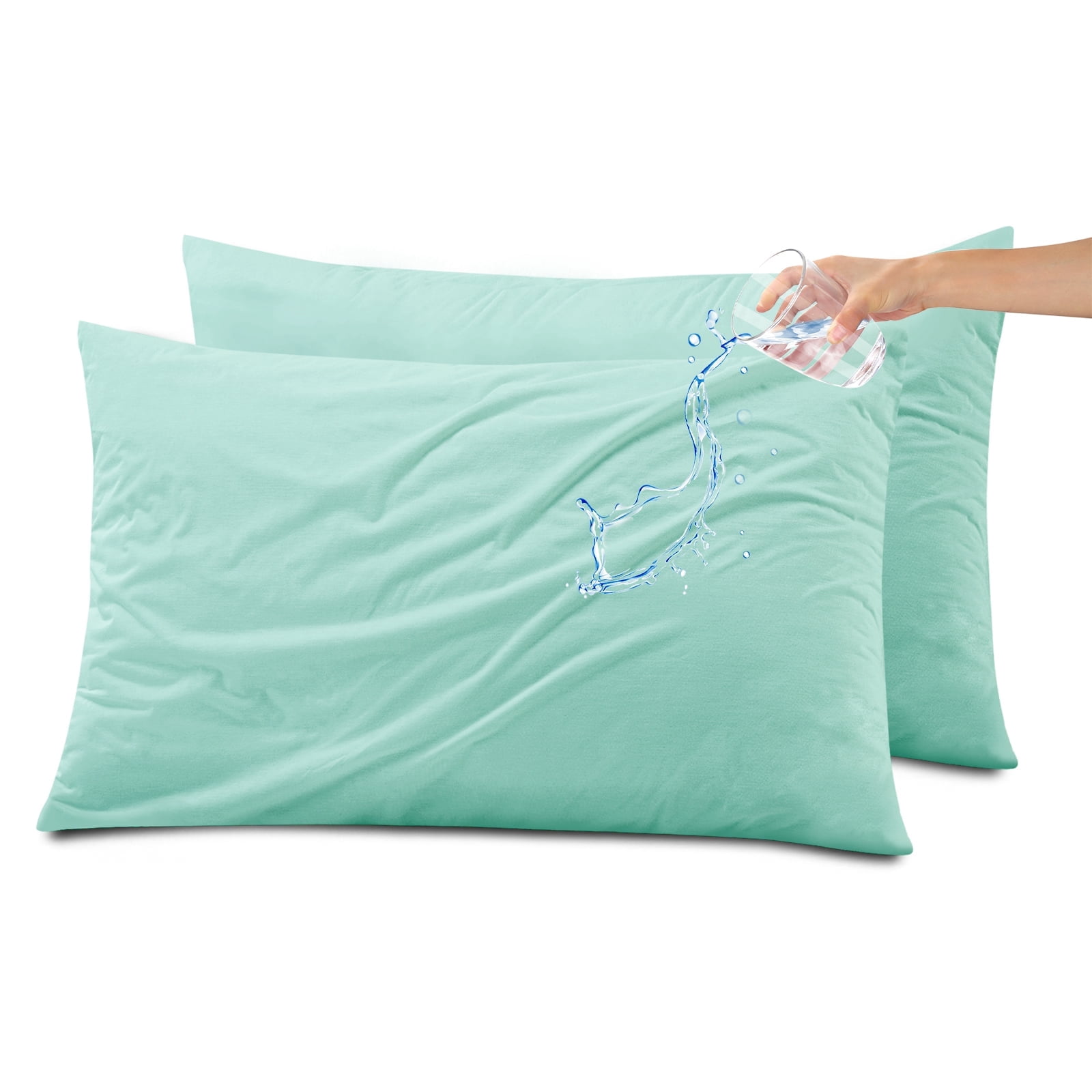 Kingrest Waterproof Pillow Protectors with Zipper - King Size Cooling ...