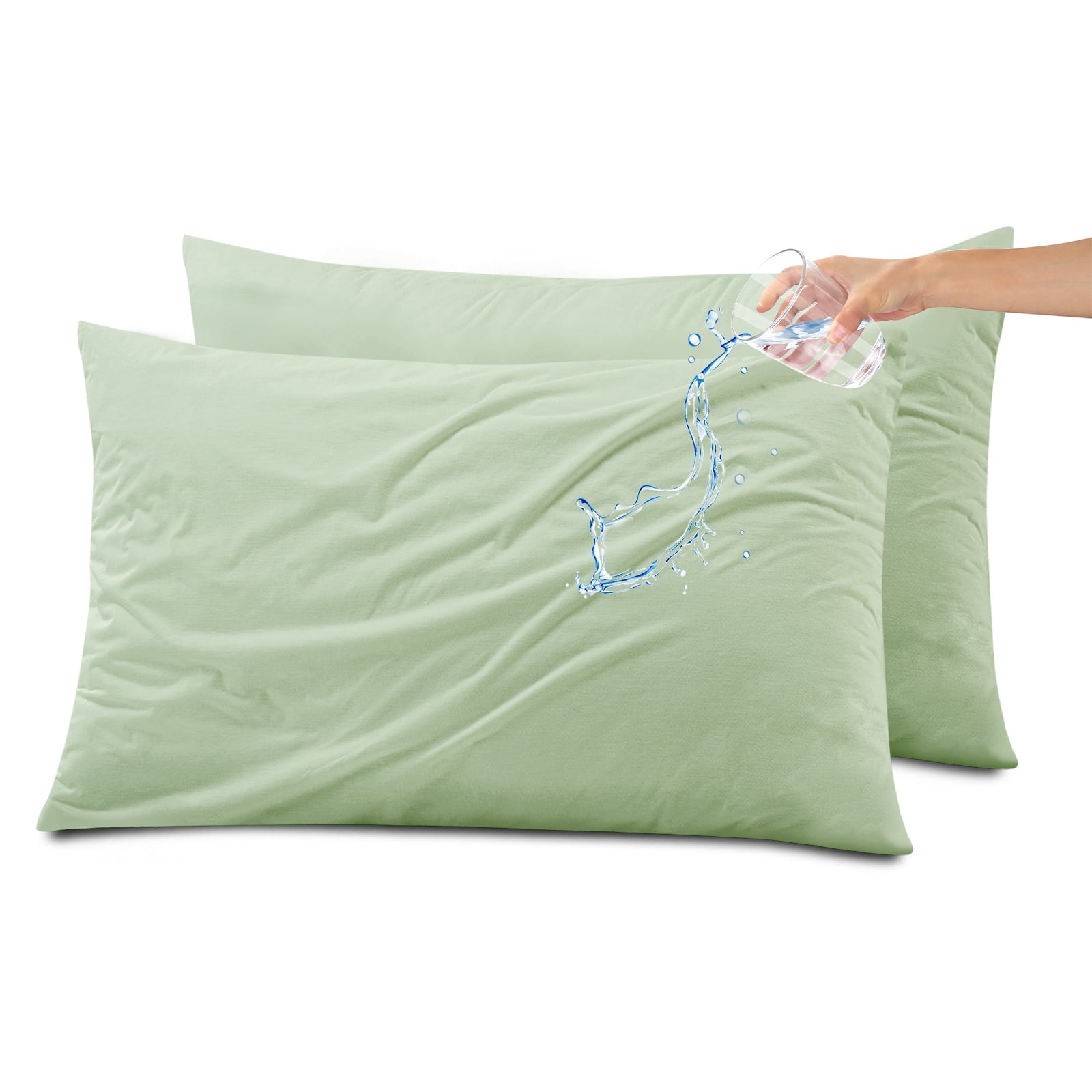 Kingrest Waterproof Pillow Protector with Zipper Standard Size, Cooling ...