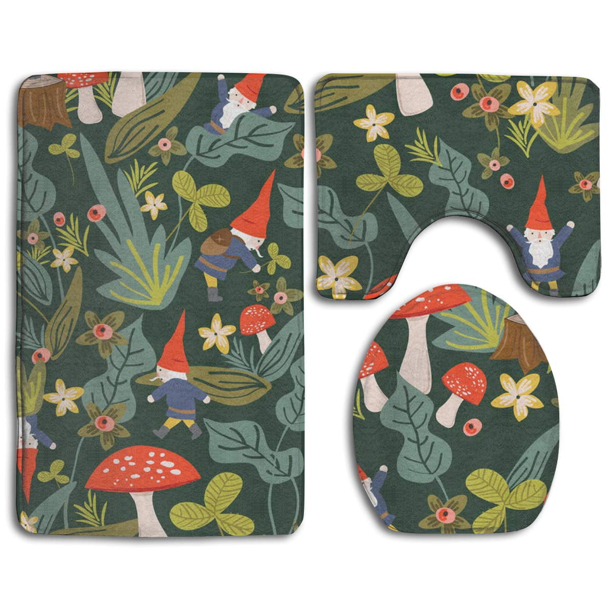 GOHAO Blue Flannel Bath Rugs, 3' x 2' (3 Pieces) - Walmart.com