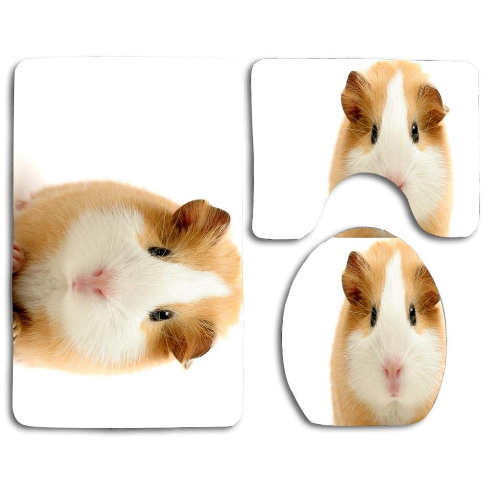 GOHAO Cute Guinea Pig 3 Piece Bathroom Rugs Set Bath Rug Contour Mat ...