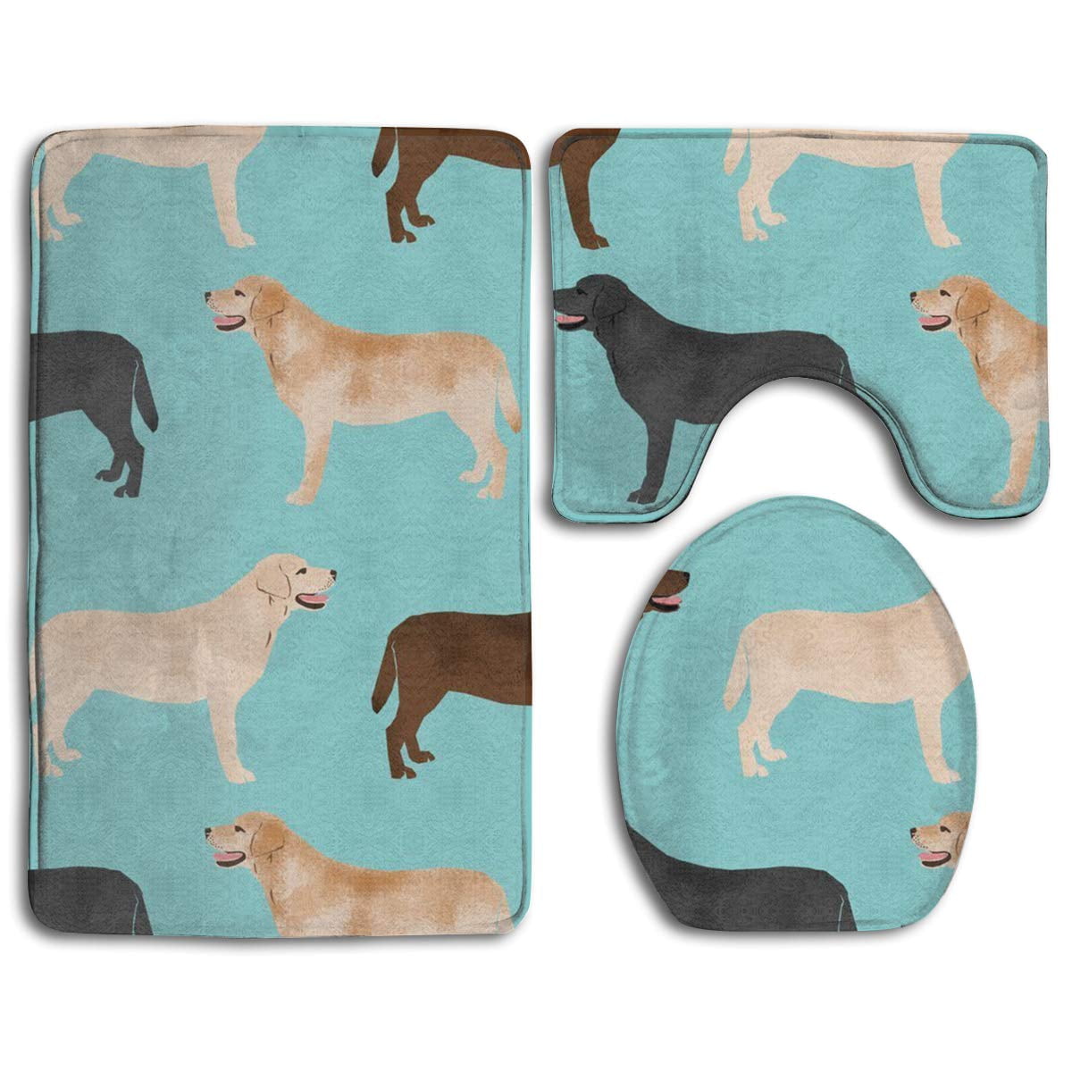 GOHAO Cute Labradors Yellow Chocolate Black Lab Pet Dogs 3 Piece ...