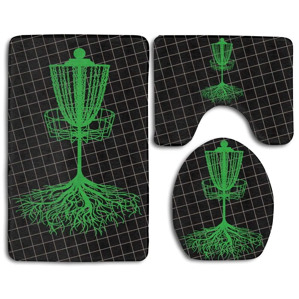 GOHAO Disc Golf Tree Roots 3 Piece Bathroom Rugs Set Bath Rug Contour ...