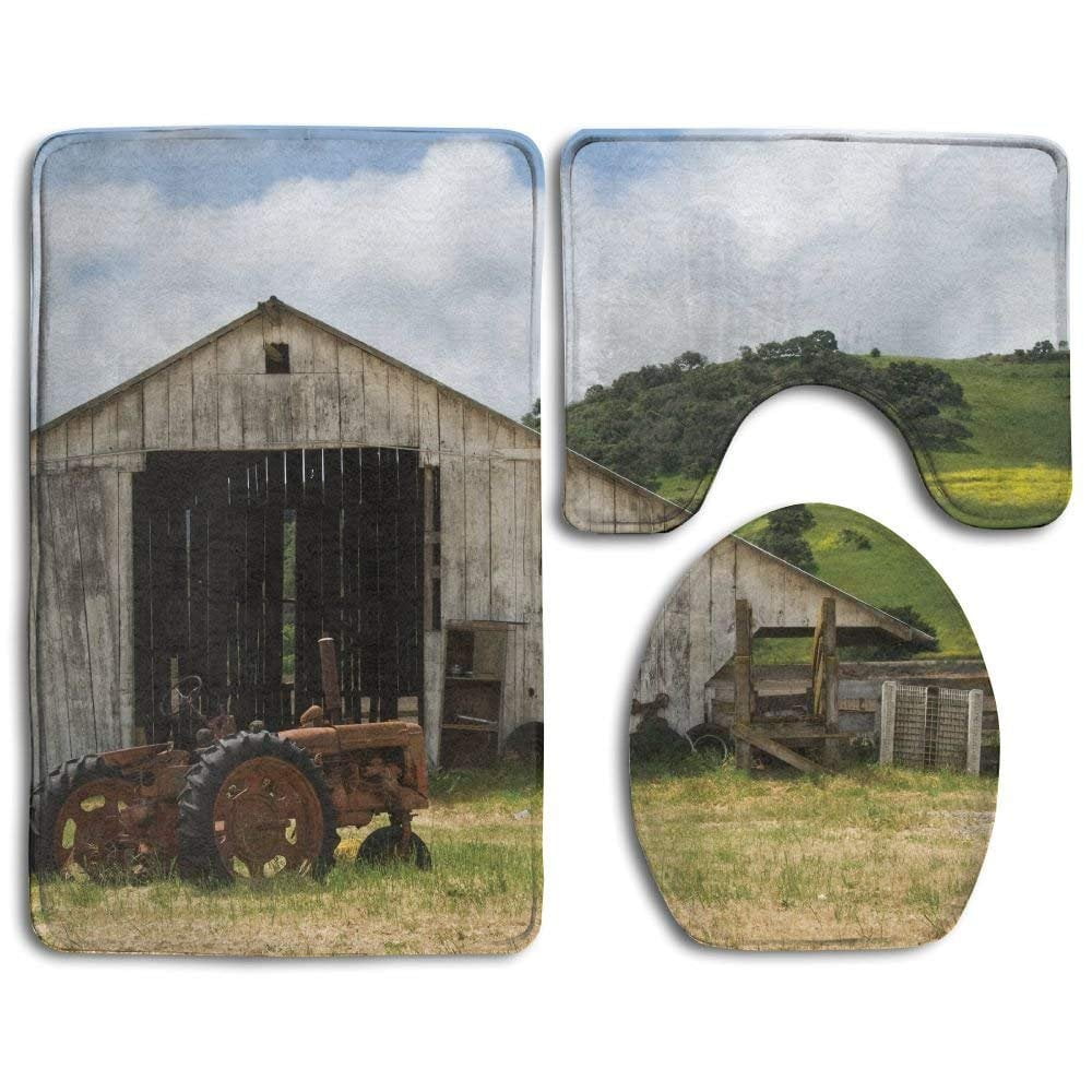 GOHAO Farm House Old Wooden Barn Rusted Tractor On Hillside Enclosed ...