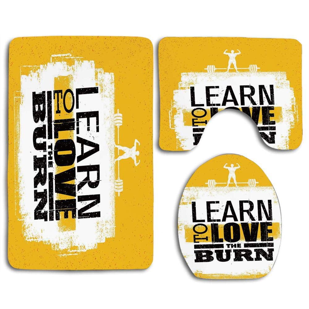 GOHAO Fitness Learn to Love Burn Text on Grungy Backdrop Fit Athlete ...