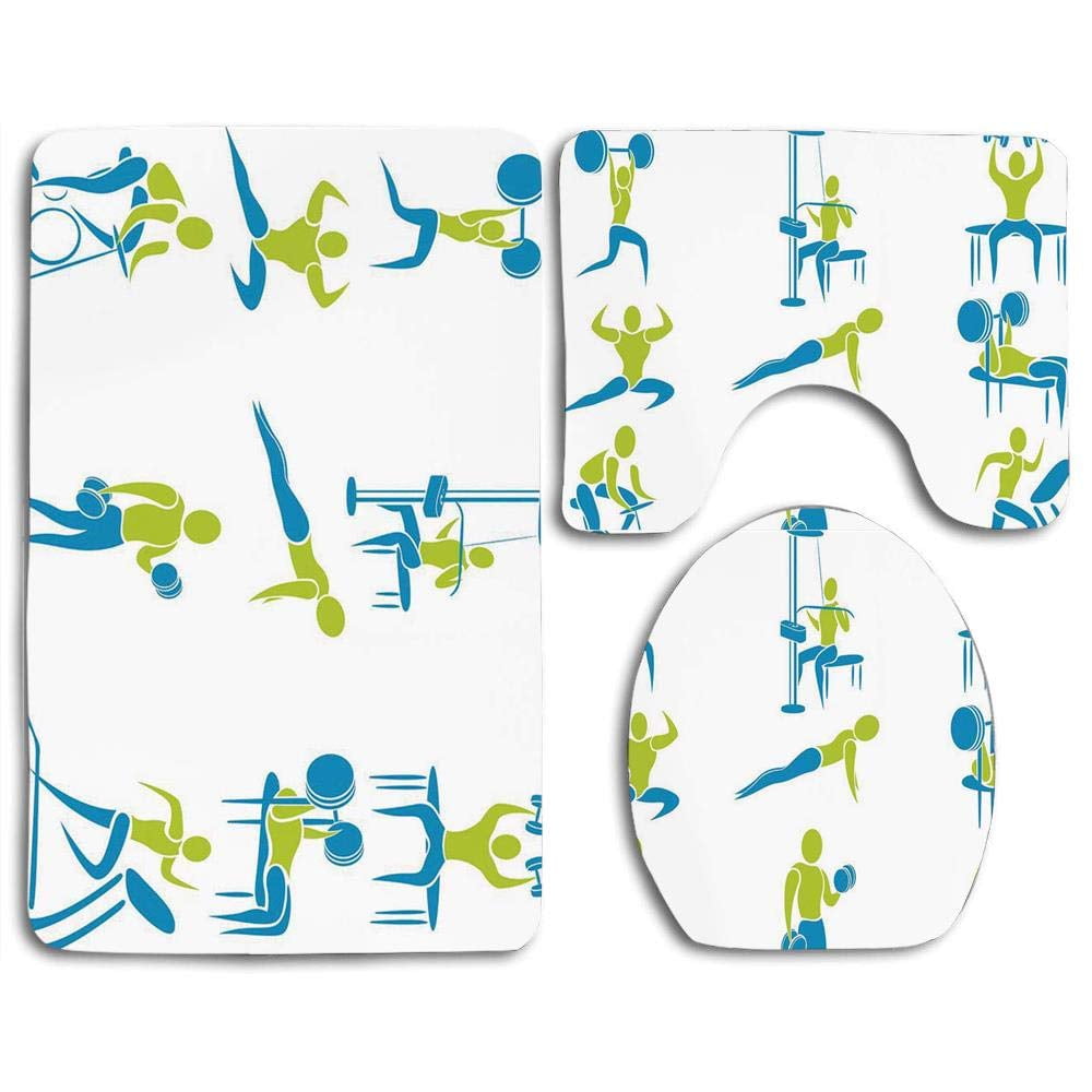 GOHAO Fitness Set Icon Showing Different Gym Activity Weightlifting ...