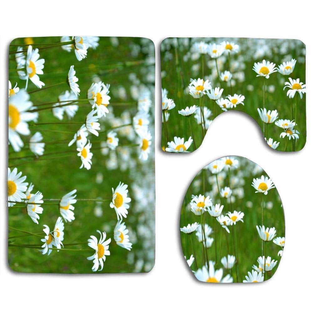 GOHAO Floral Cardinal Birds 3 Piece Bathroom Rugs Set Bath Rug Contour ...