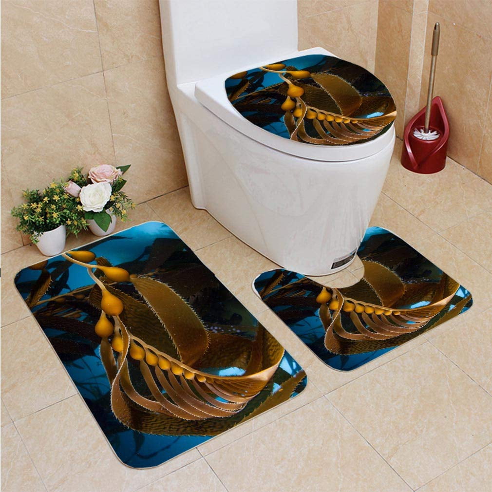 GOHAO Giant Kelp in Eastern Pacific Ocean 3 Piece Bathroom Rugs Set ...
