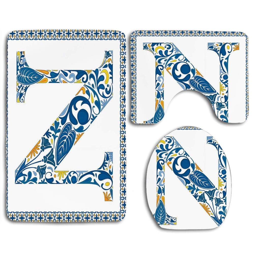 GOHAO Letter N floral in Vintage Alphabet Font N in Azulejo Inspired ...