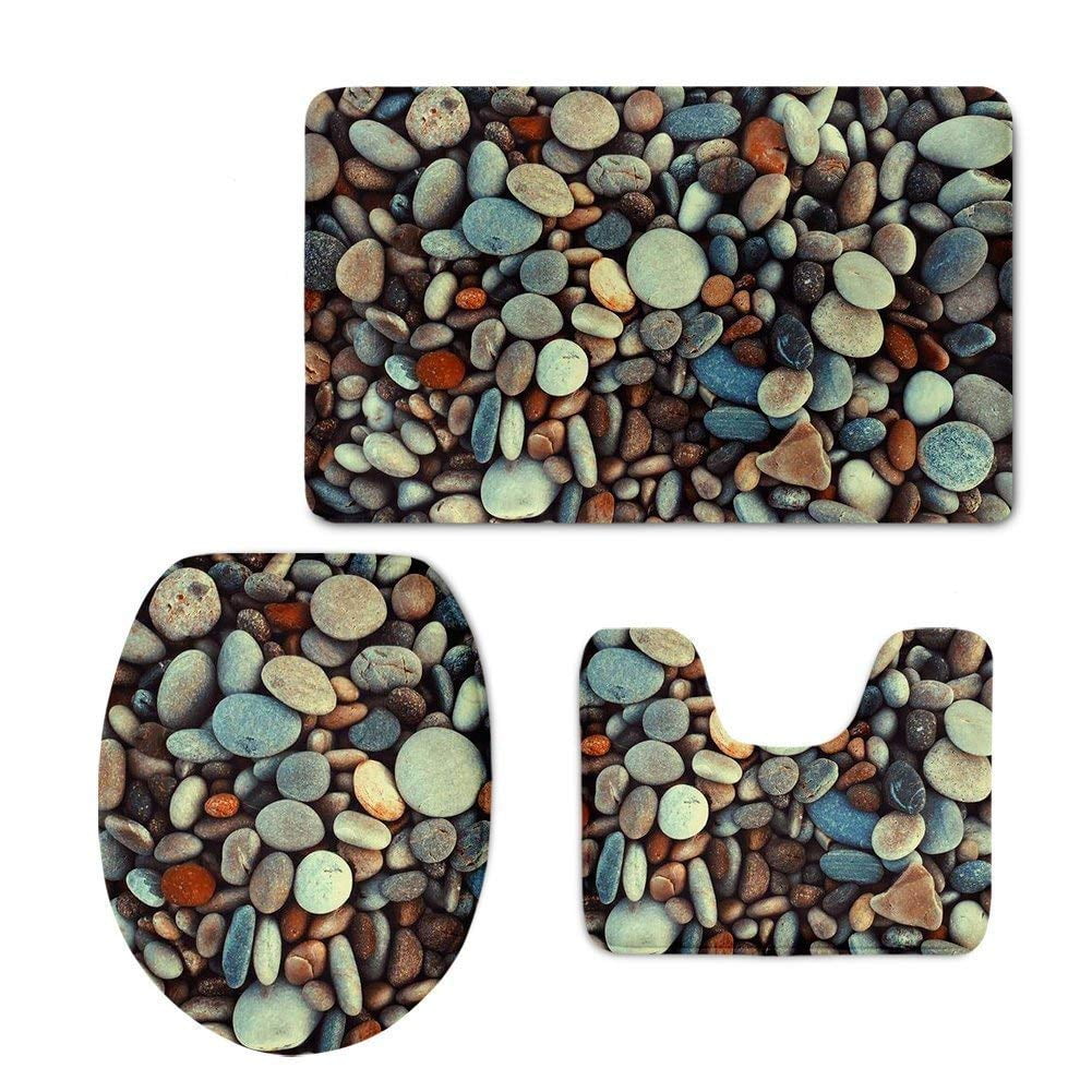 GOHAO Macro Pebbles Stones Nature Beach Sea Textures Rug 3 Piece ...