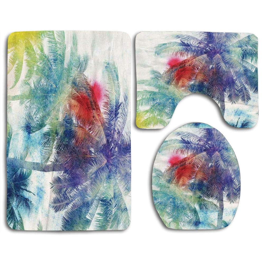 GOHAO Palm Tree Retro Watercolor Silhouettes Palm Trees Stains on ...