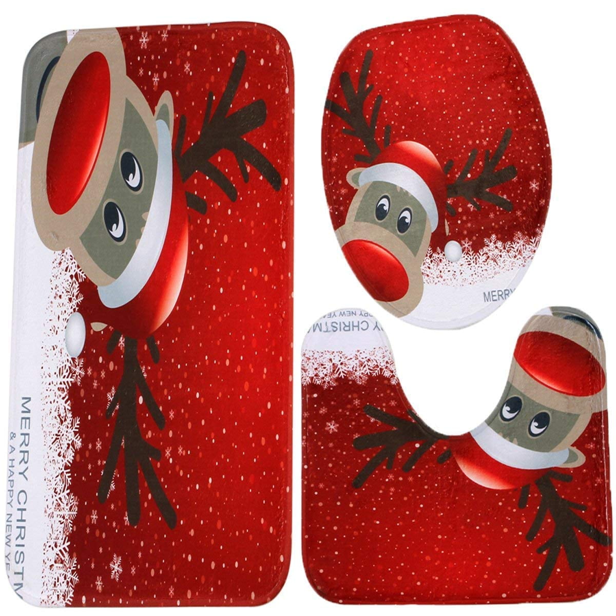 GOHAO Red Flannel Bath Rugs, 3' x 2' (3 Pieces) - Walmart.com