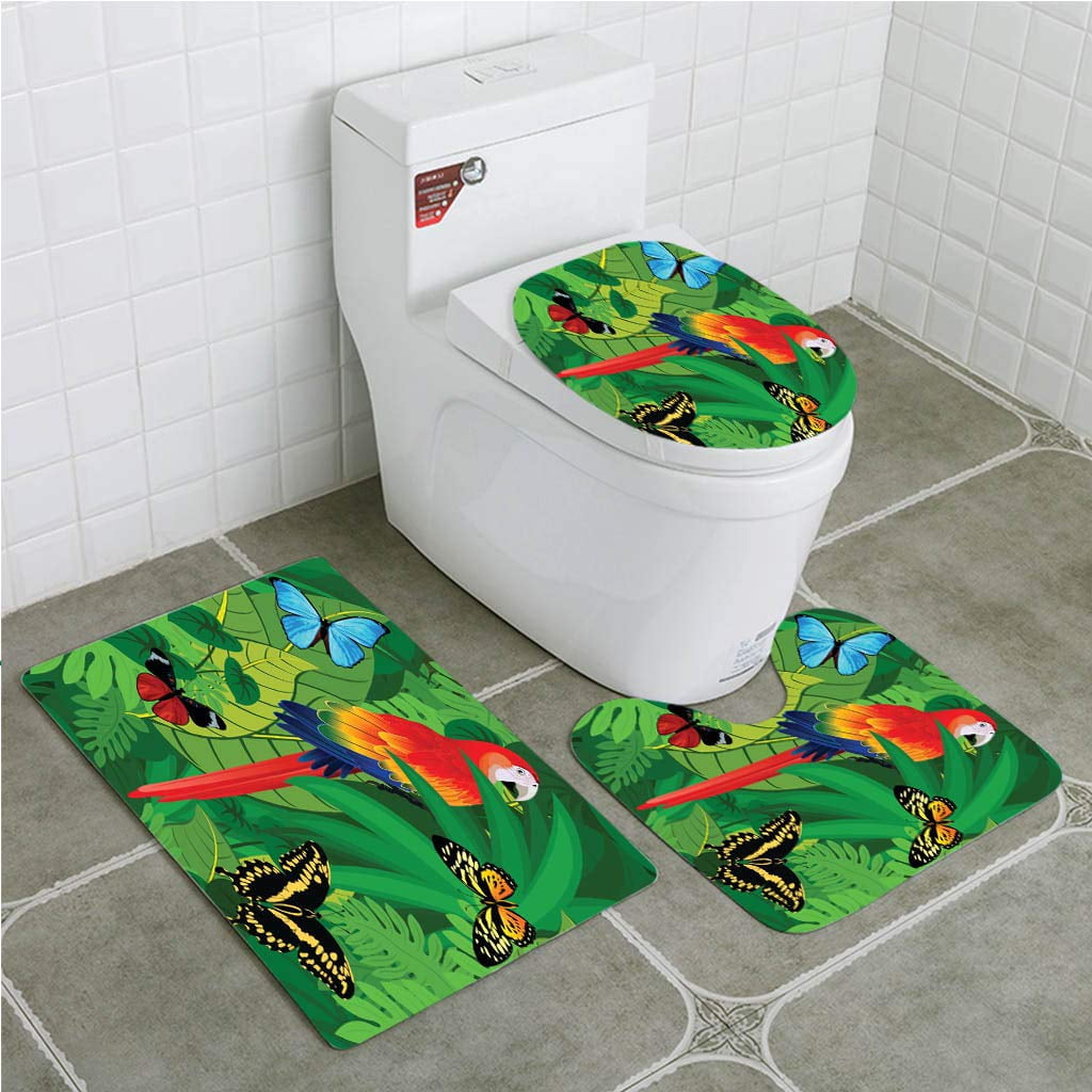 GOHAO Seamless tropical rainforest Jungle parrot and butterflies 3 ...