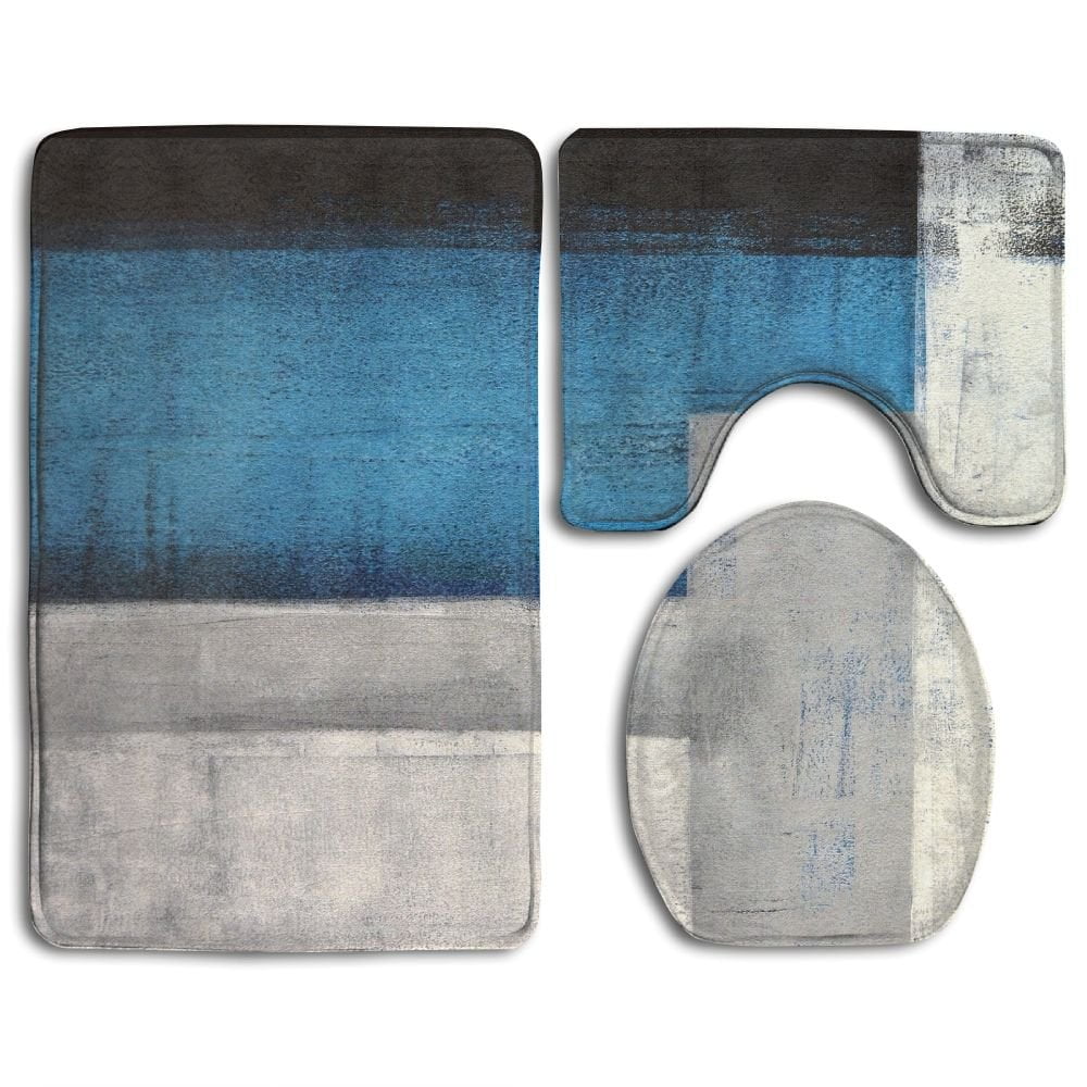 GOHAO Teal Blue Flannel Bath Rugs, 3' x 2' (3 Pieces) - Walmart.com