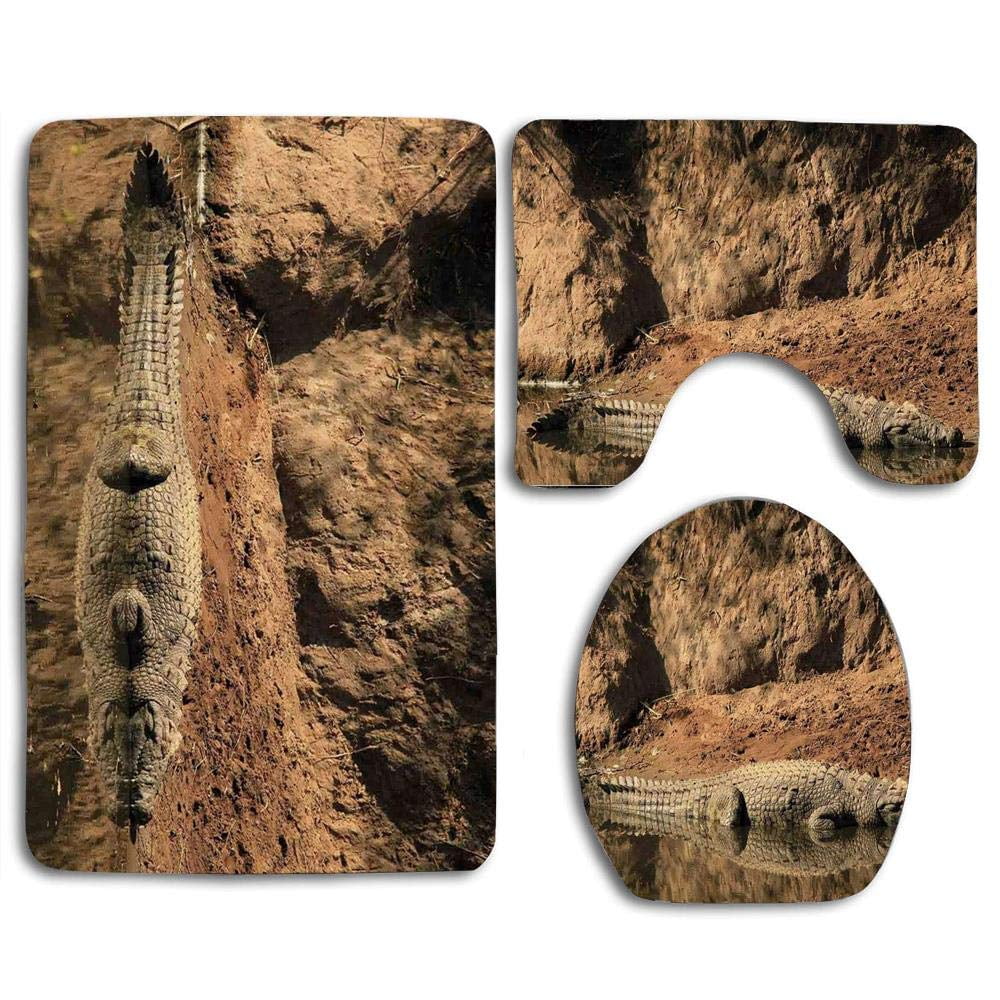 GOHAO Wildlife Nile Crocodile Swimming in River Rock Cliffs Tanzania ...