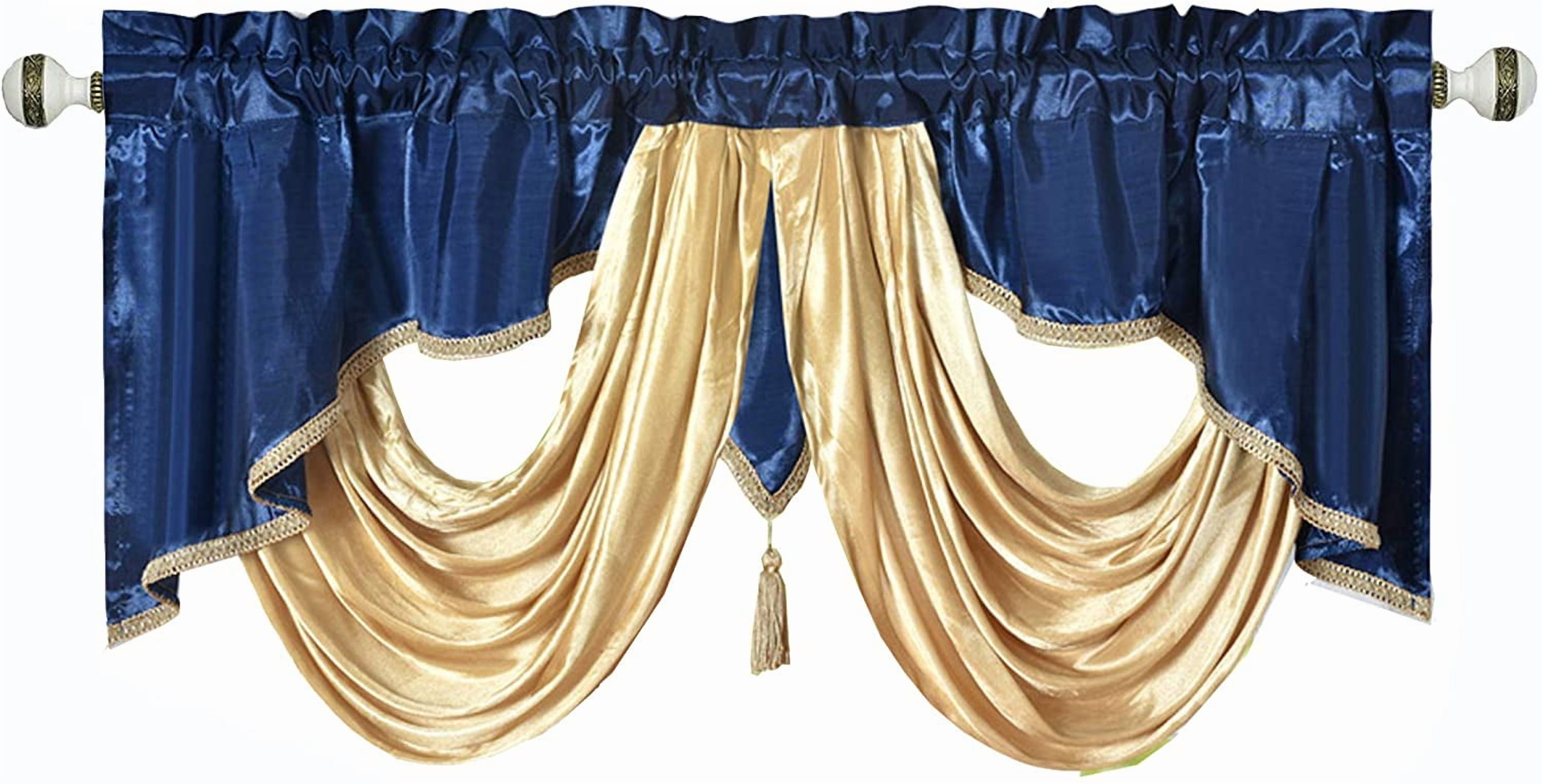GOHD Valarie Fancy Window Valance. 54 x 18. Taffeta Fabric with Soft ...