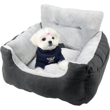 Petbobi Puppy Booster Car Seat, Soft Animal Pet Travel Bed for Small Dogs Up to 25lbs, Light ...