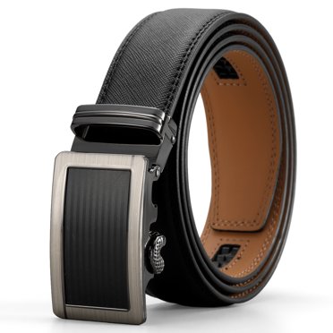 Ratchet Belt for Men Dress Adjustable 1 3/8" Genuine Leather Designer ...