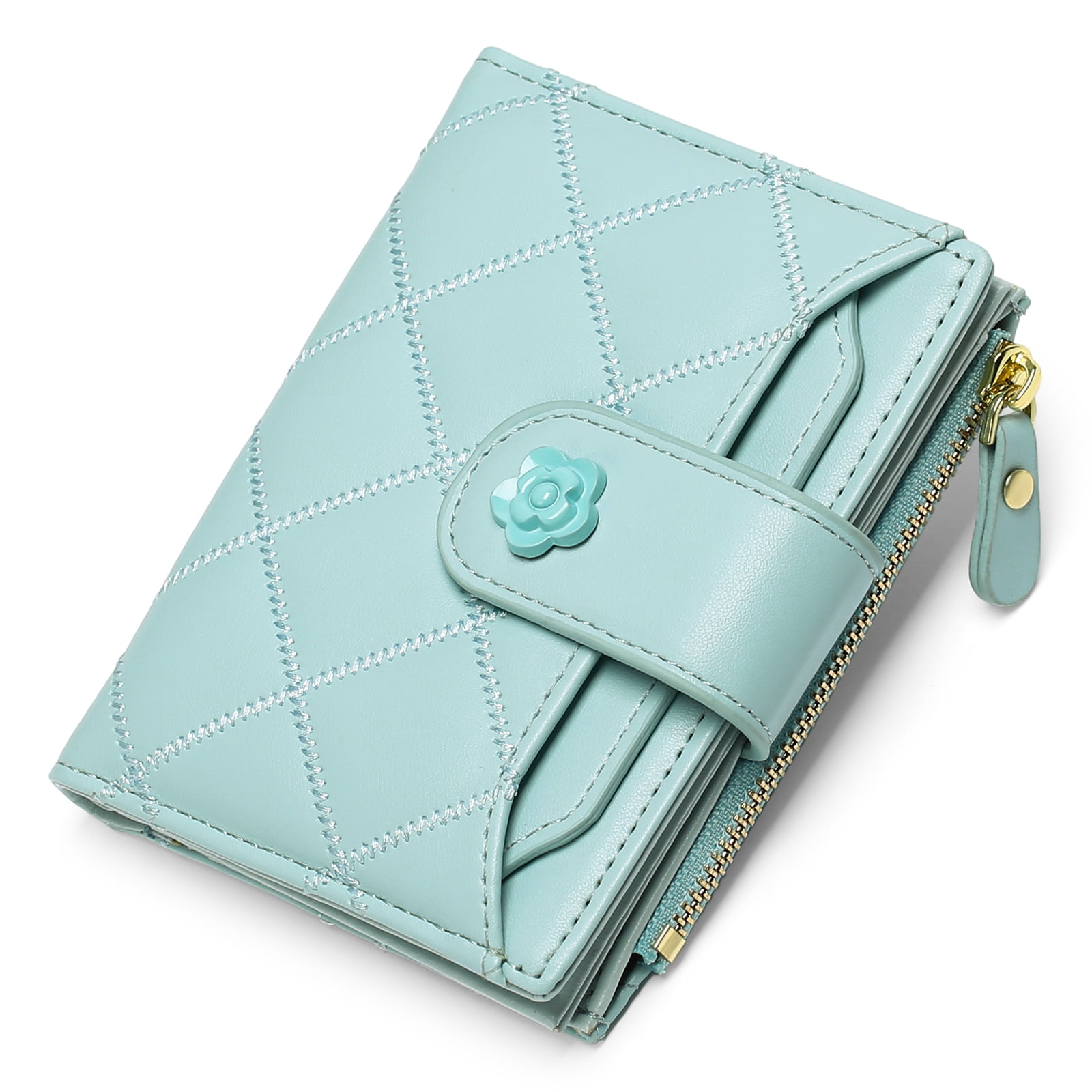 GOIACII Small Leather Wallet for Women, RFID Blocking Bifold Purse, 15 ...