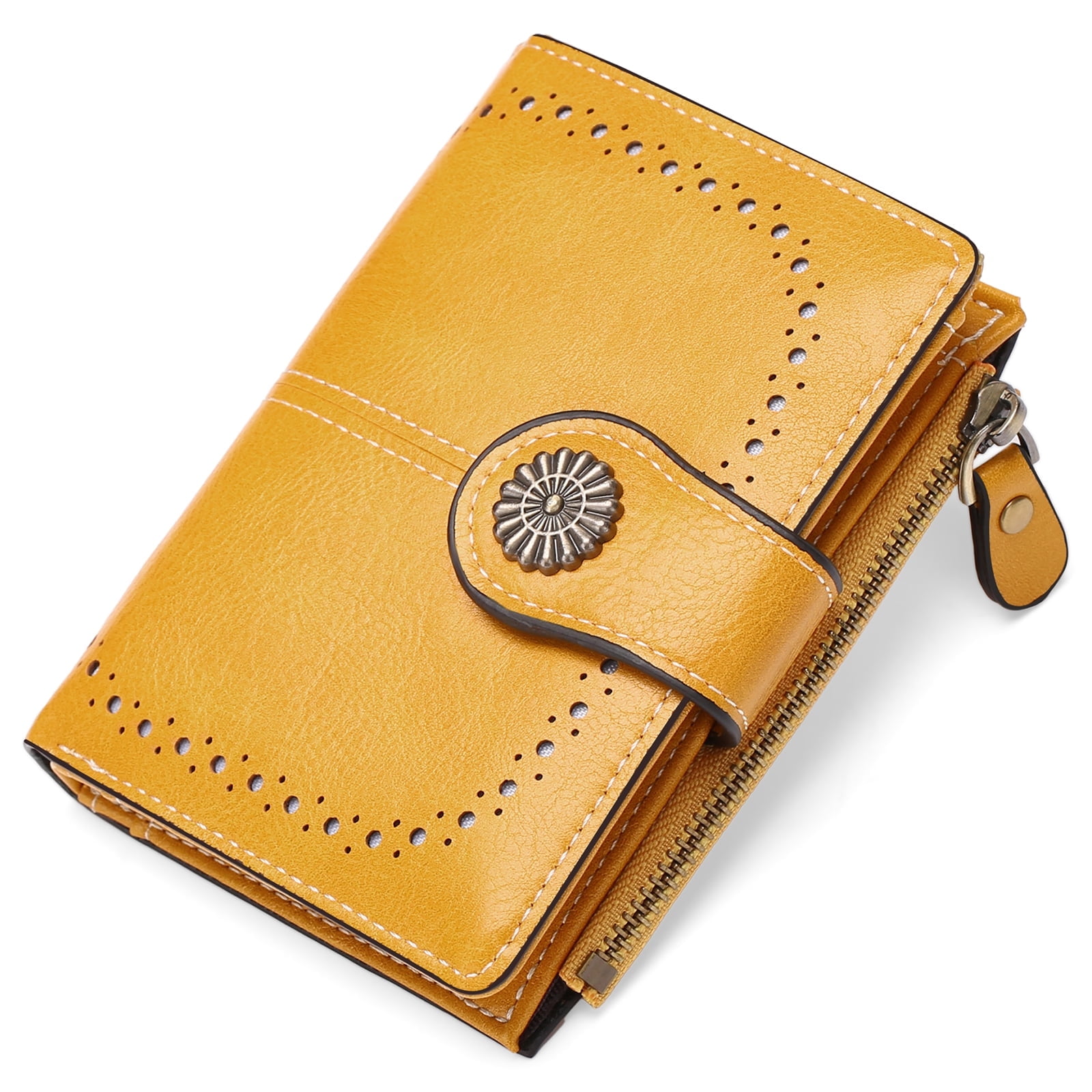 GOIACII Small Womens Wallet Leather RFID Blocking Bifold Compact Ladies ...