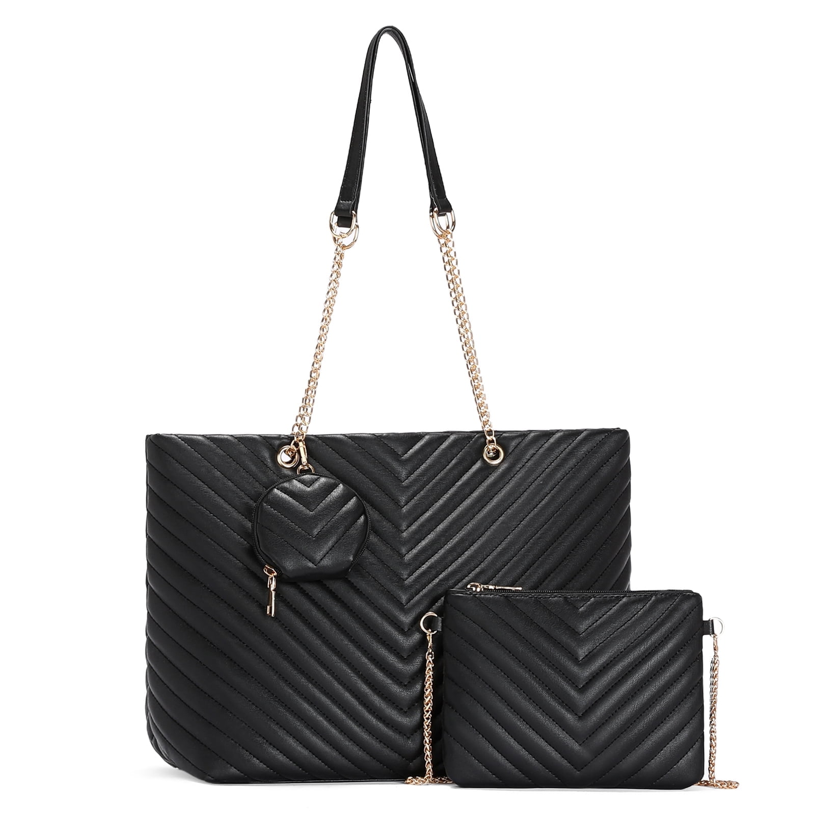 GOIACII Women’s Leather Handbags 3-piece set Fashion Totes Hobo and ...