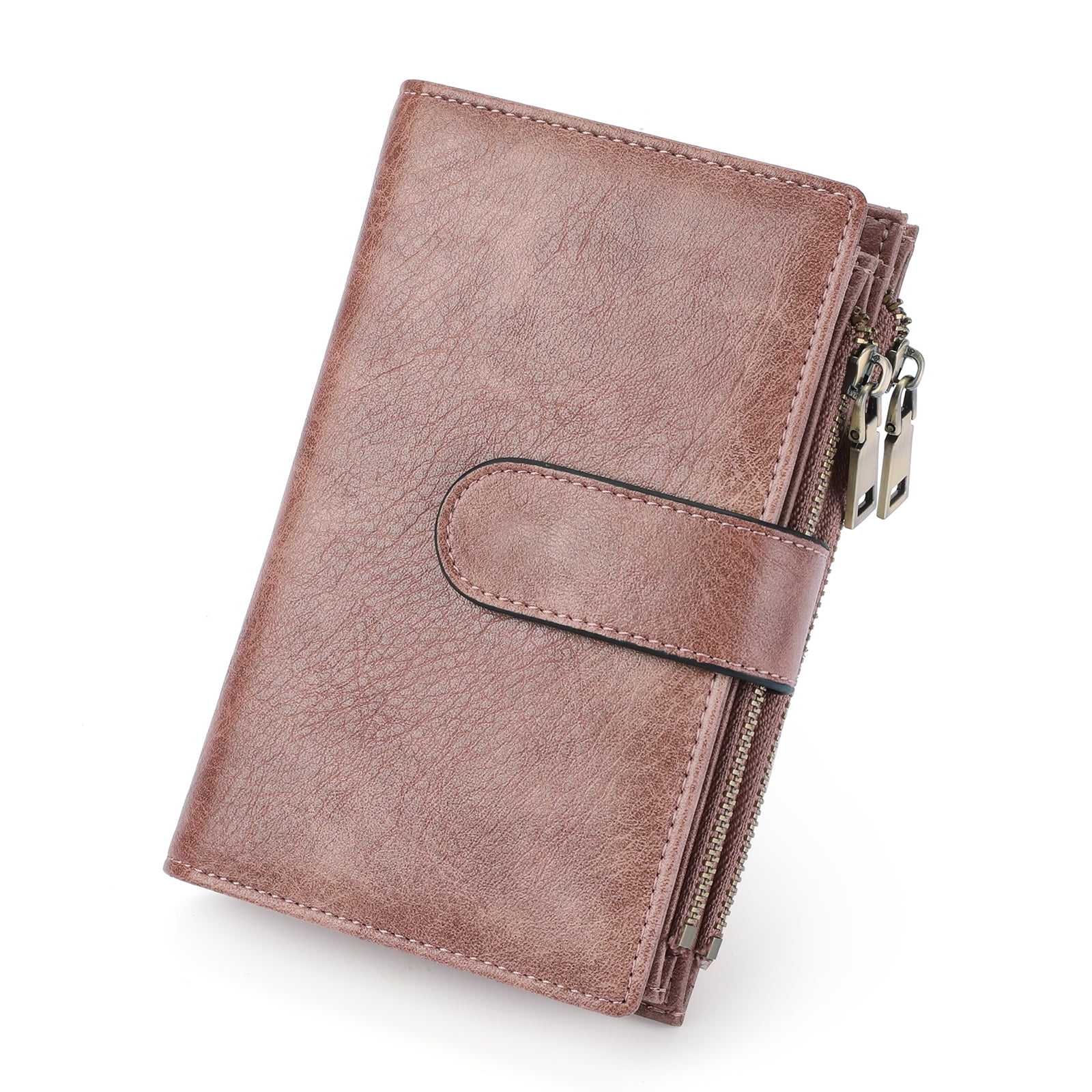 GOIACII Womens Wallets Rfid Credit Card Holder with 2 Zipper Pockets, 3 ID Windows Ladies Purse ...