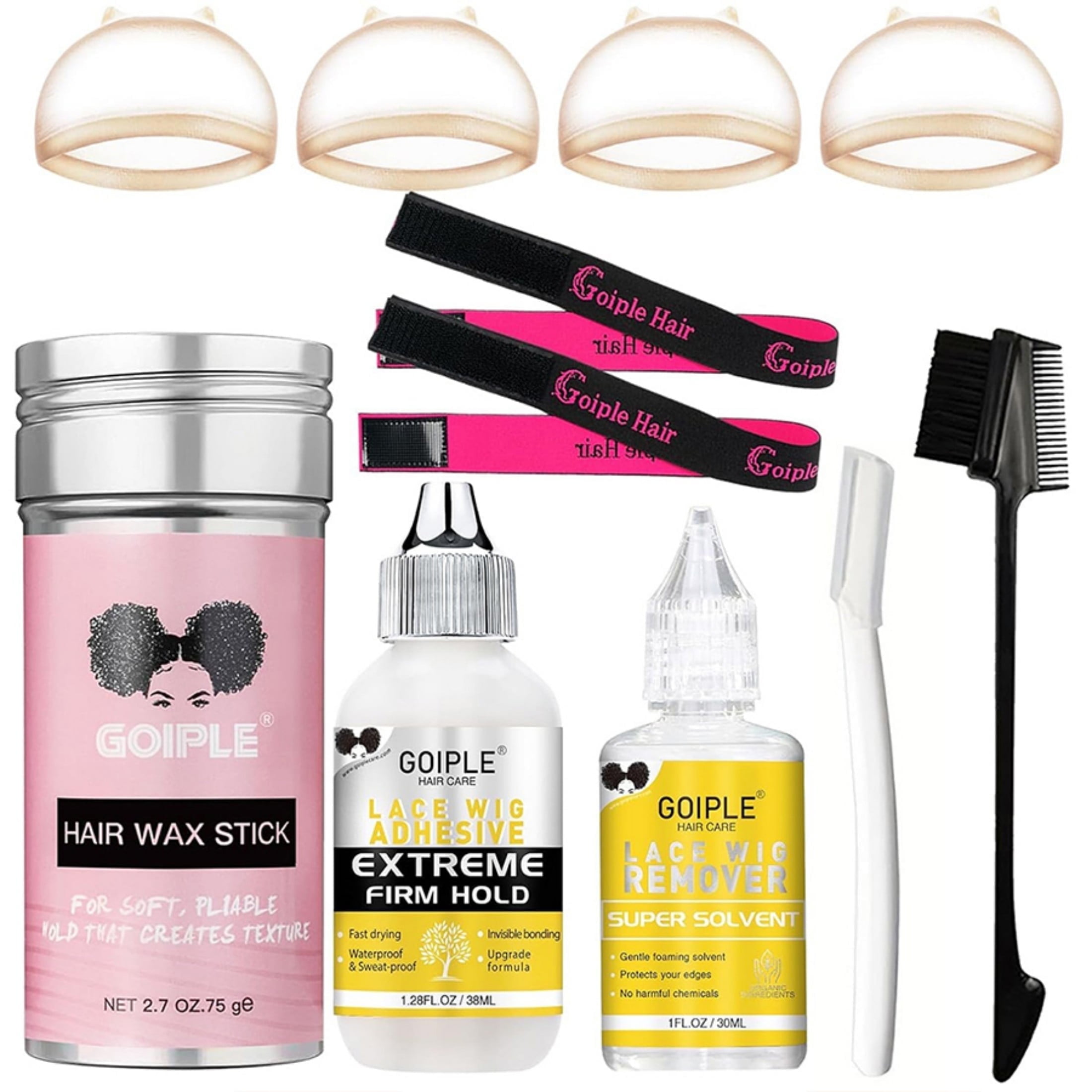 GOIPLE 11Pcs Wig Glue Installation Kit for Lace Frotal, Wigs, Toupees ...