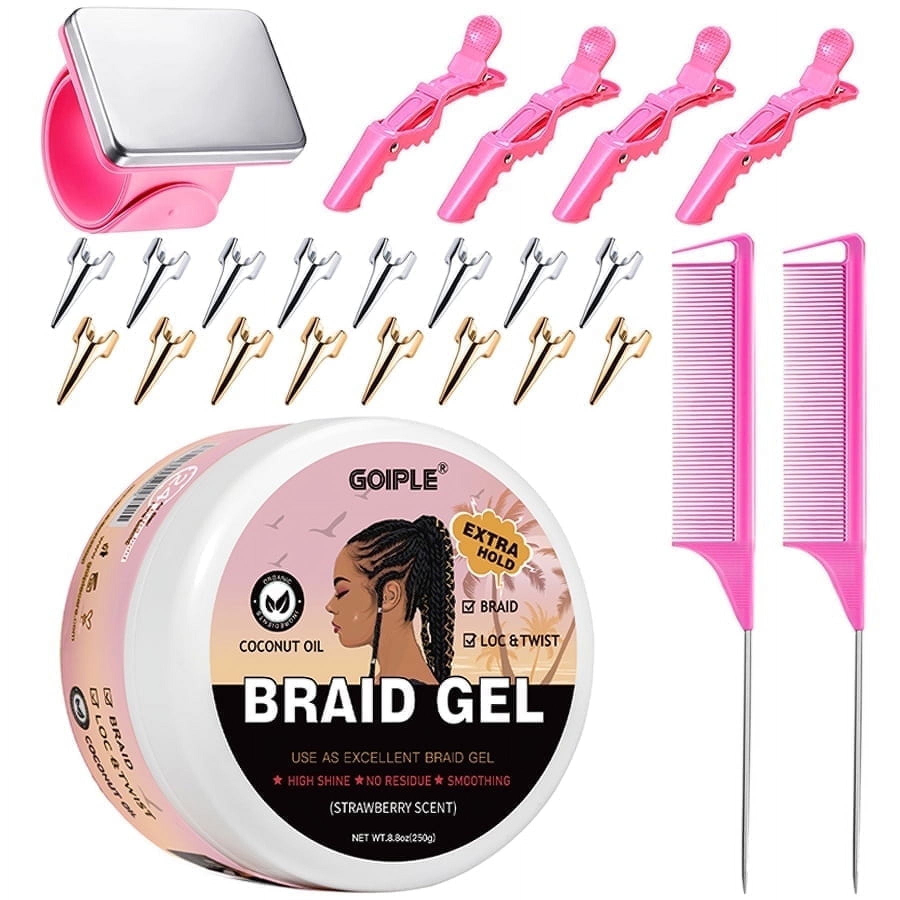 GOIPLE 24Pcs Strong Hold Braid Gel Conditioning & Locking for Twists ...