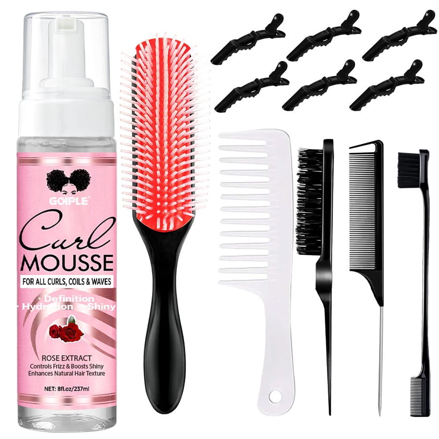 GOIPLE Enhancing Styling Curl Mousse Kit,Controls Frizz&boosts Shiny ...