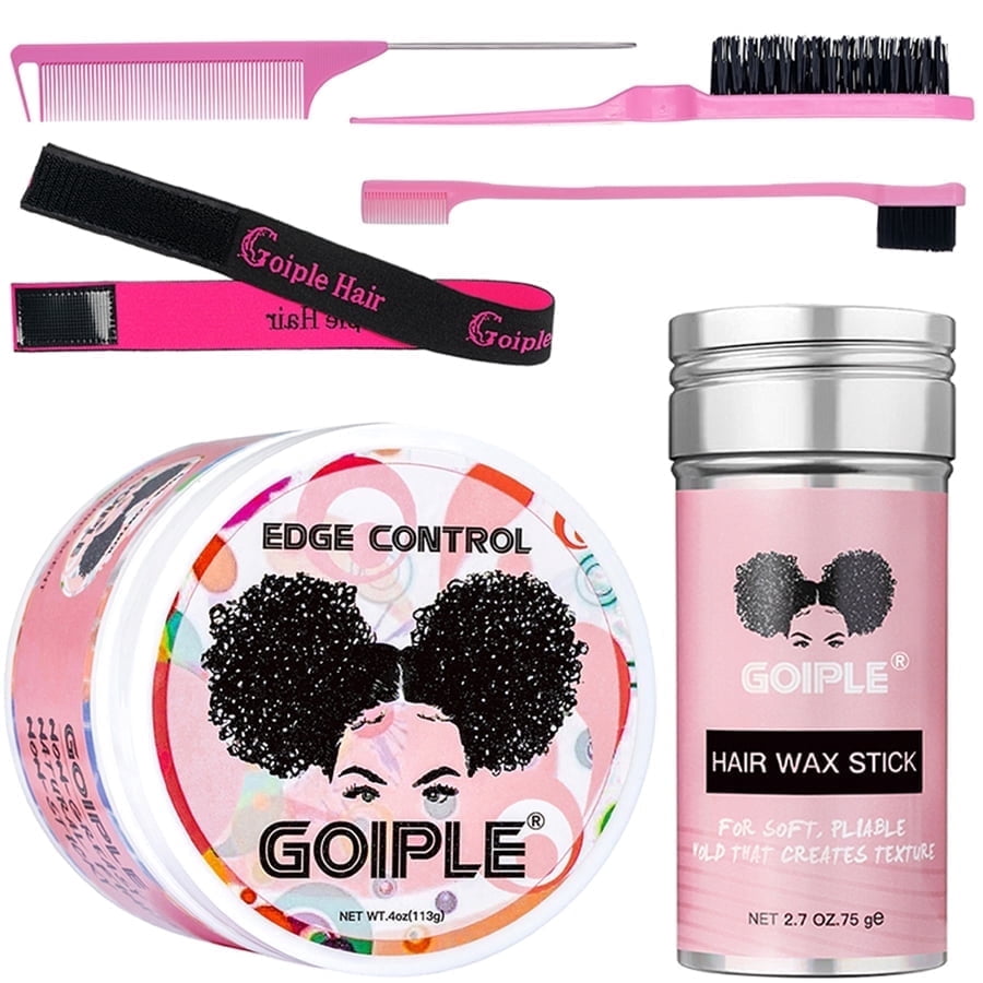 GOIPLE Extra Firmly Hold 6 Pieces Edge Control Kit: Shine-Free Wax ...