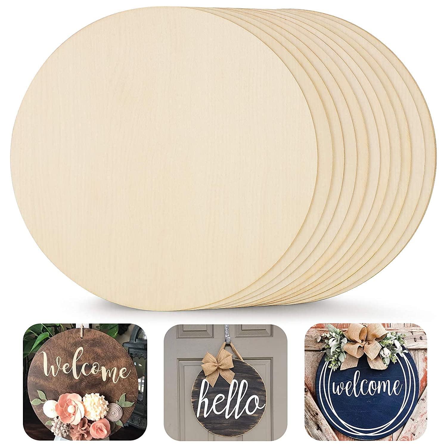 GOJEEVA Premium Wooden 5X5 Inches Round Shape Unfinished Board for DIY ...