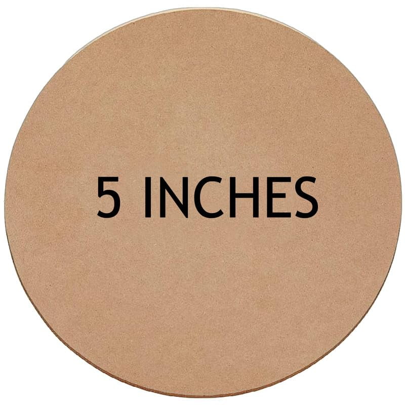 GOJEEVA Premium Wooden 5X5 Inches Round Shape Unfinished Board for DIY ...