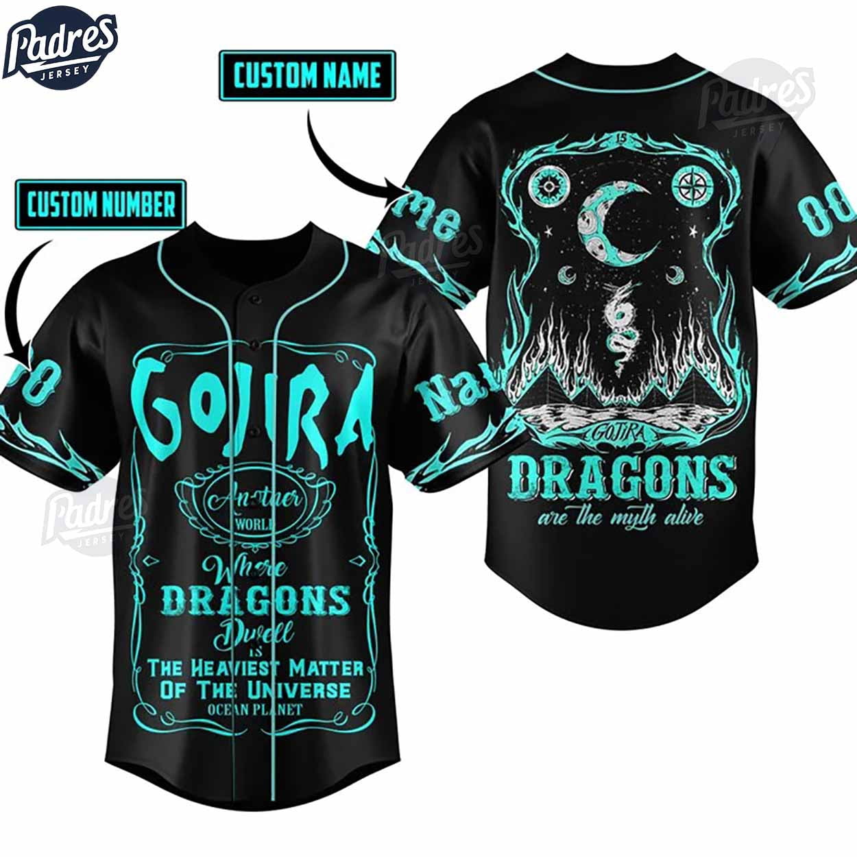 GOJIRA Where Dragons Dwell Custom Baseball Jersey - Walmart.com