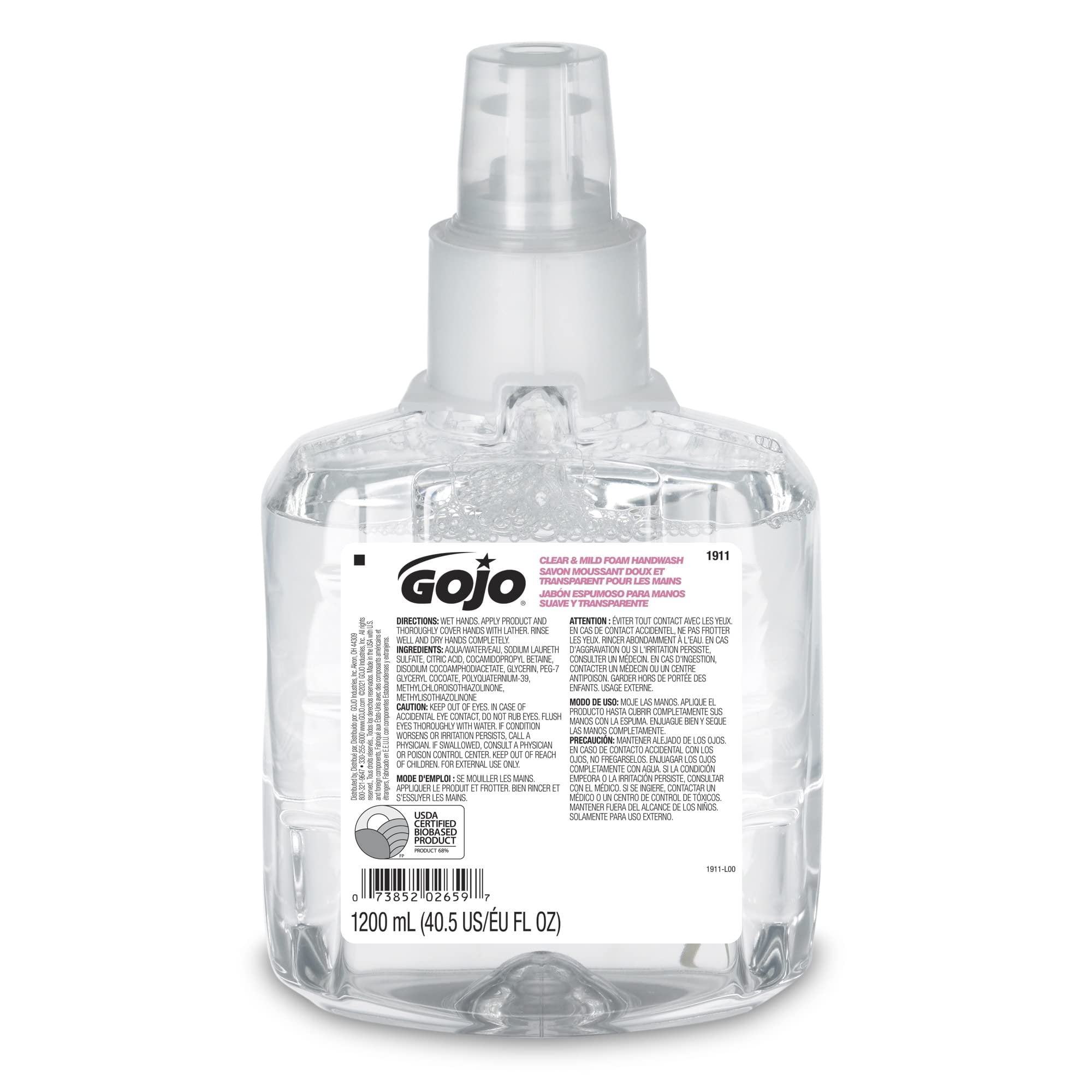 GOJO Clear & Mild Foam Handwash, 1200 mL - Walmart.com