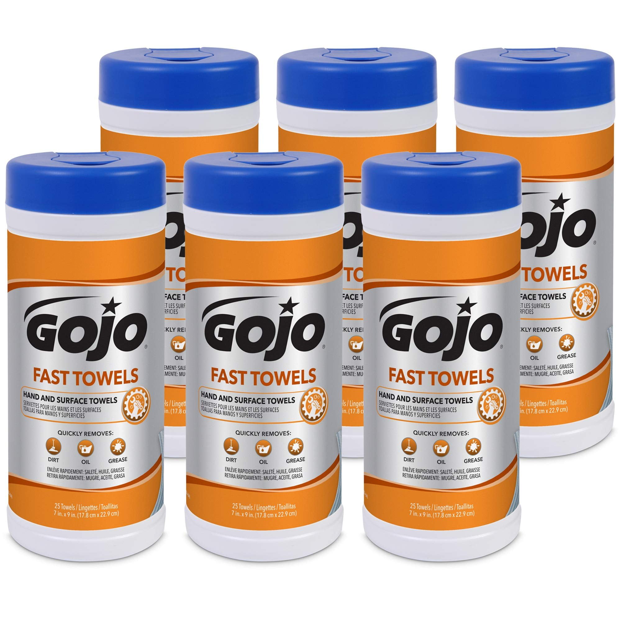 GOJO Fast Towels for Hands and Surface, Fresh Citrus Scent, 25 Count ...