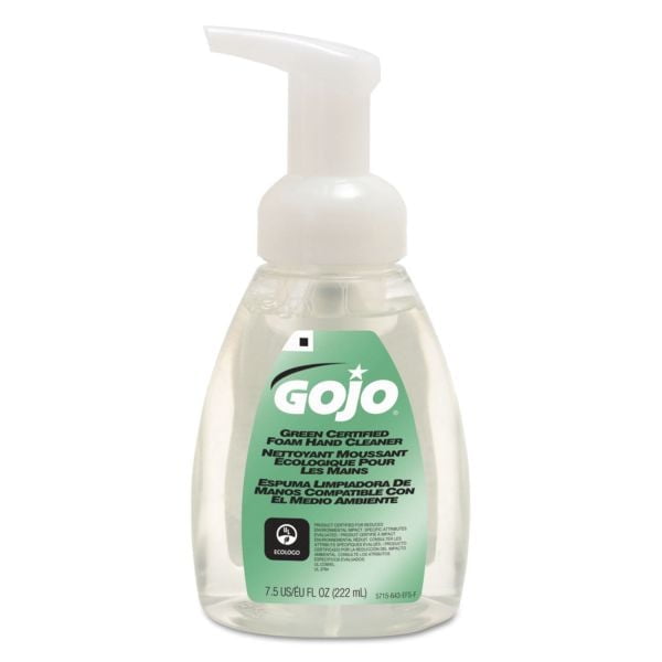GOJO Green Certified Foam Soap, Fragrance-Free, 7.5 oz, 6/Carton, Each ...