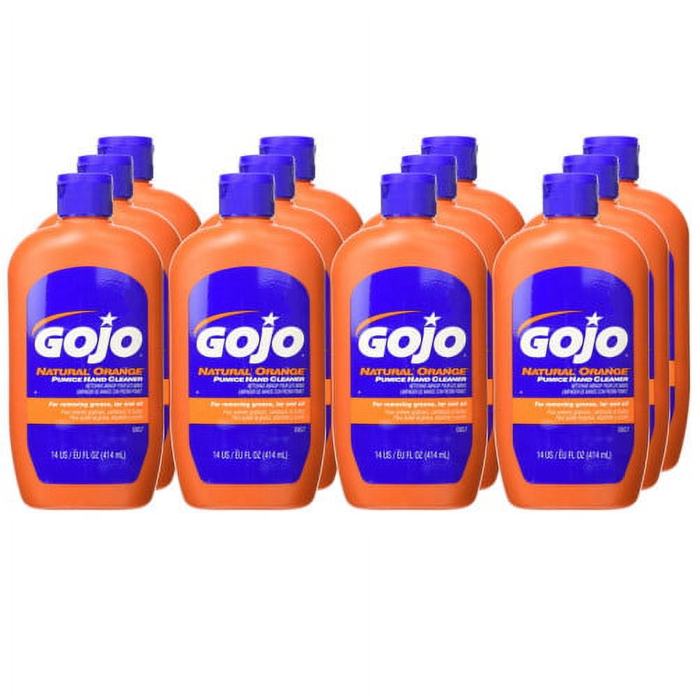 GOJO NATURAL ORANGE Pumice Hand Cleaner, Citrus, 14 oz Bottle, 12 ...