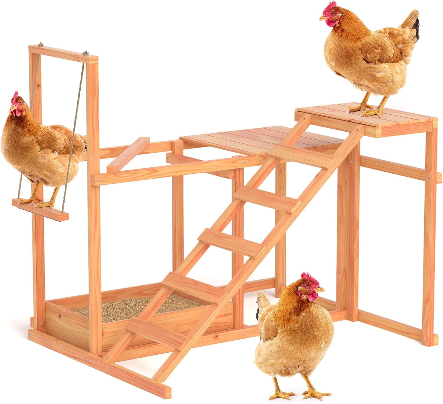 GOJOOASIS Chicken Activity Play Chicken Perches for Poultry Run with ...