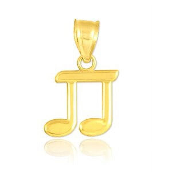 GOLD BEAMED EIGHTH NOTE PENDANT NECKLACE : 14K Pendant with 18" chain ...
