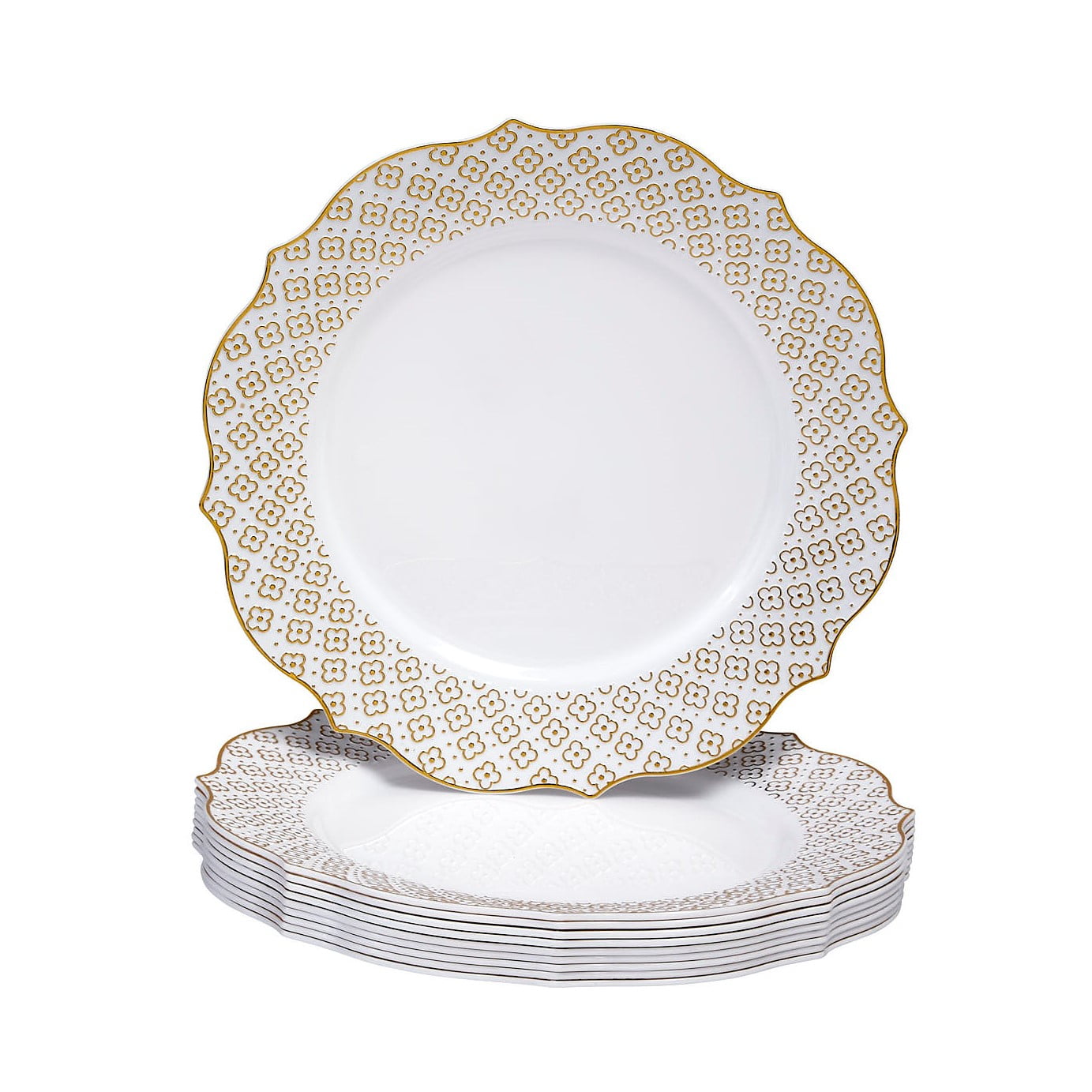 GOLD FLORAL RIMMED PLATES | Elegant Dessert Plates | Harmony Collection ...